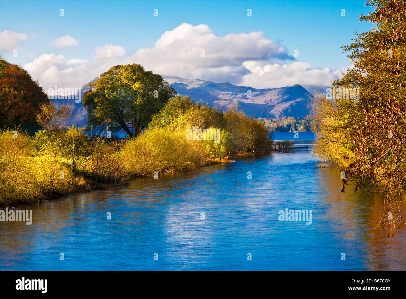 The view from Pooley Bridge onto the River Eamont as it flows into ...