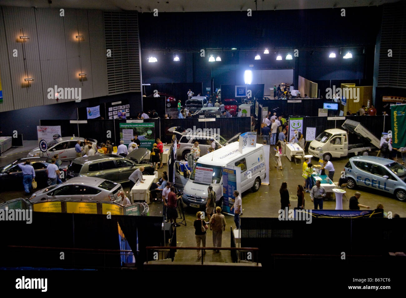 Visitors at "AltCar" show exhibition in Santa Monica, CA Stock Photo ...
