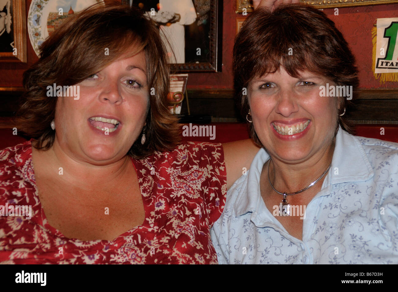 two middle aged friends Stock Photo - Alamy