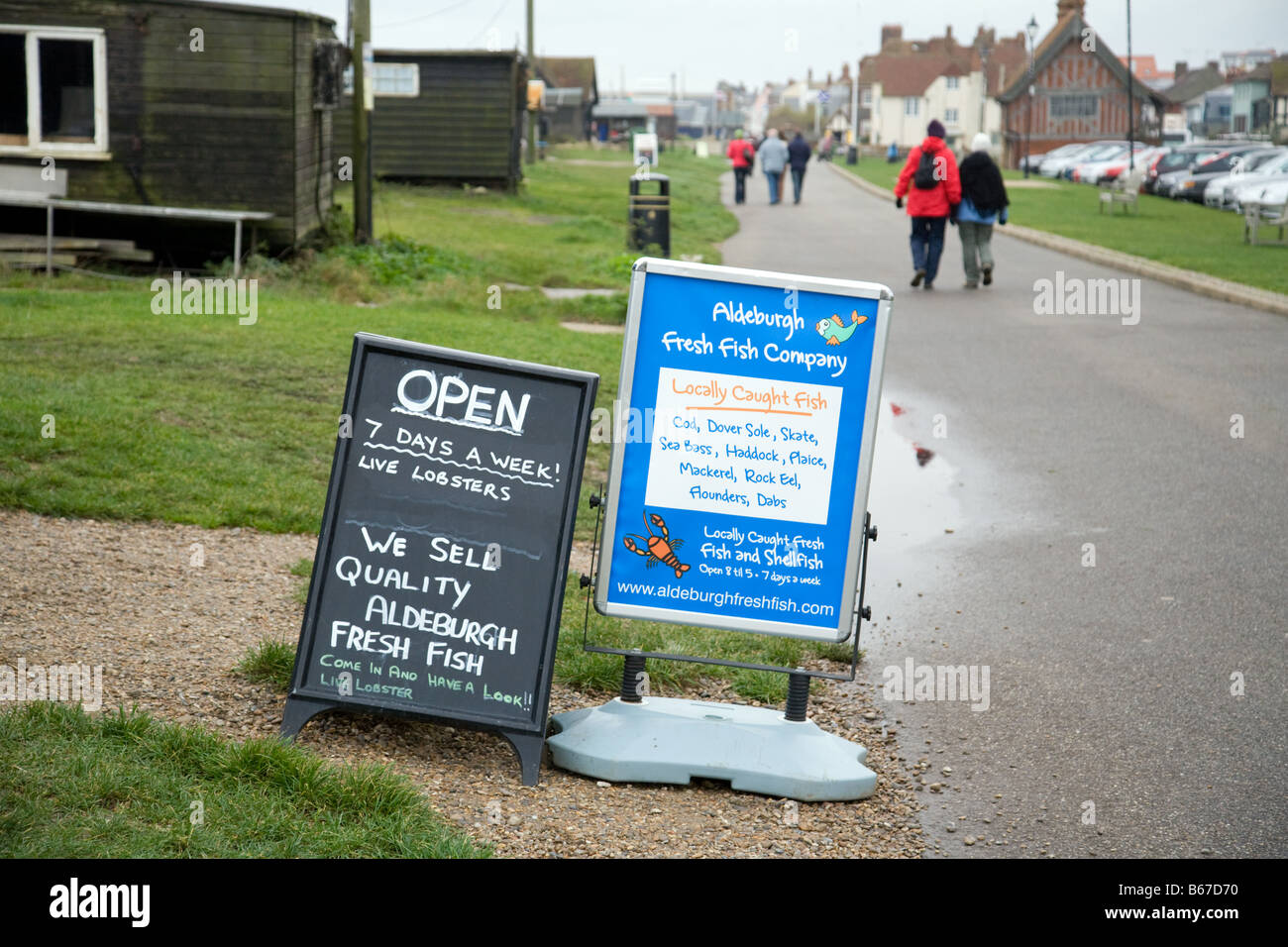 Fish for Sale sign, Aldeburgh, Suffolk, England Stock Photo - Alamy