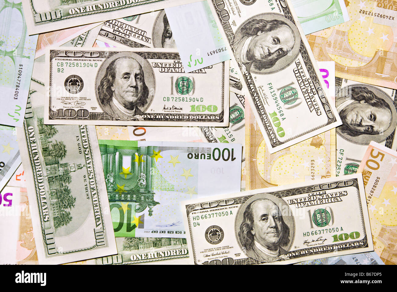 Euro banknote and dollar banknote hi-res stock photography and images ...