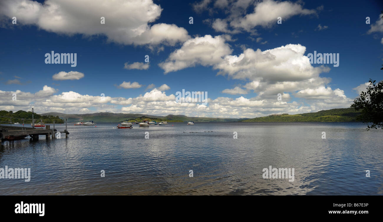 The shores of Loch Lomond Scotland looking towards the Island of ...