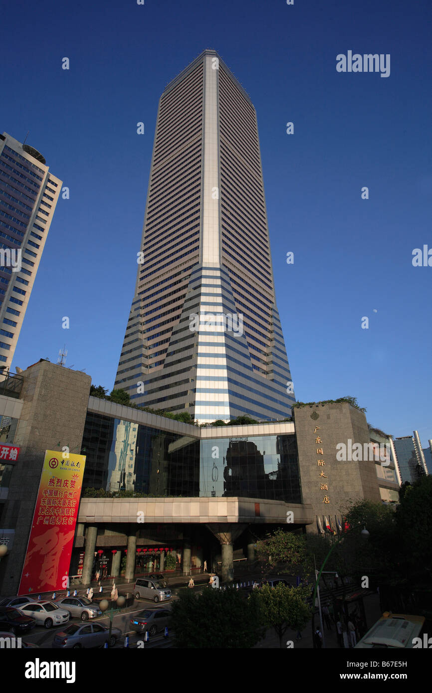 China Guangdong Province Guangzhou Bank of China building Stock Photo ...