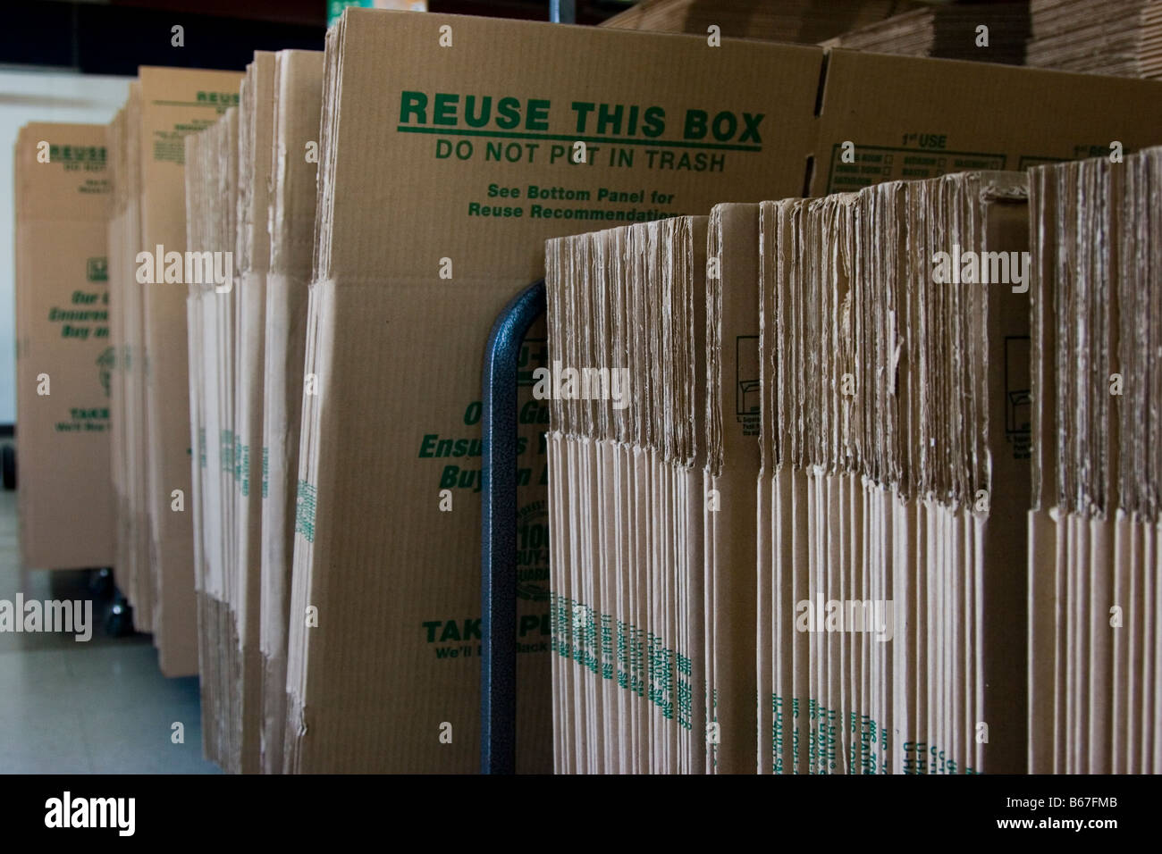Cardboard moving boxes lined up ready for packing Stock Photo - Alamy