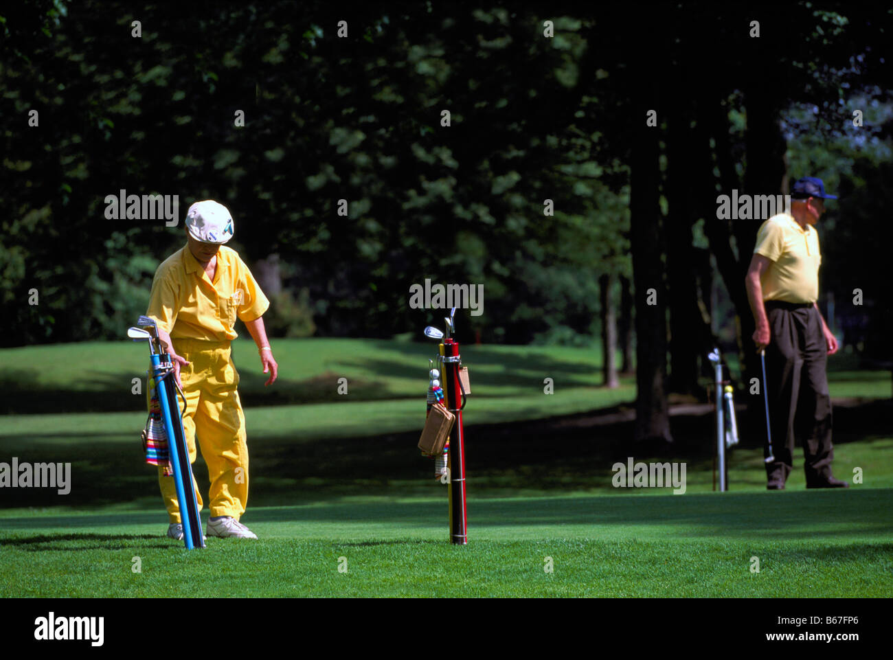 Seniors playing Golf at Central Park Golf Course in Burnaby British ...