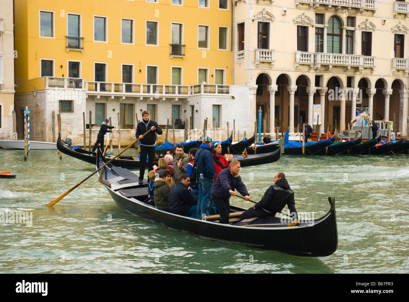 Traghetti crossing the Grande Canal in Venice Italy Europe Stock Photo ...