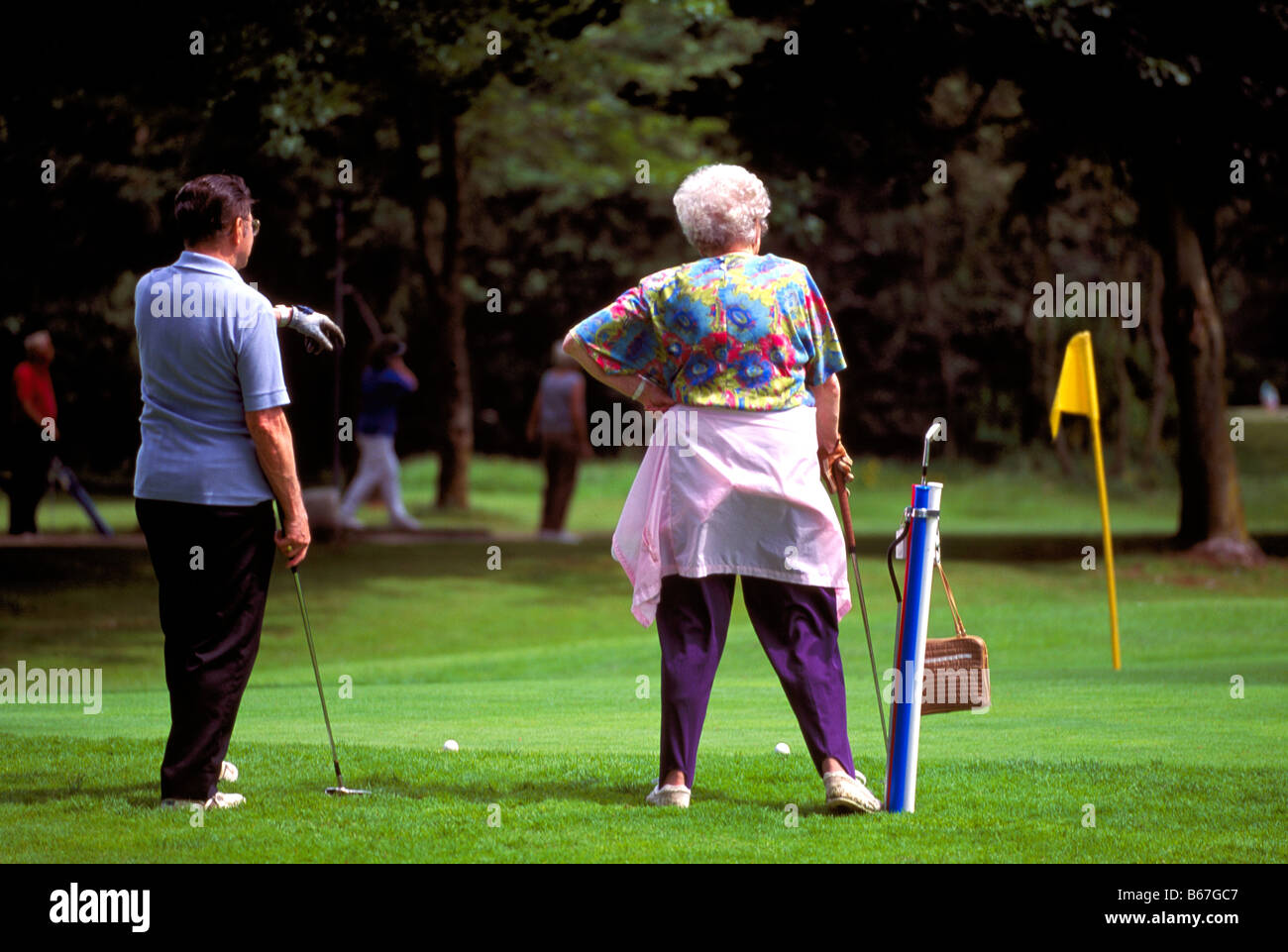 Seniors playing Golf at Central Park Golf Course in Burnaby British ...