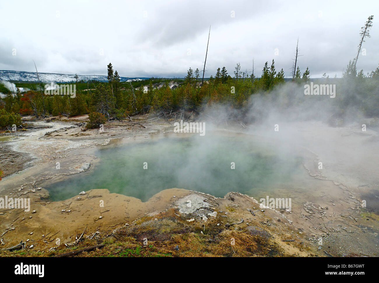 Hot Spring on a cloudy day Stock Photo - Alamy