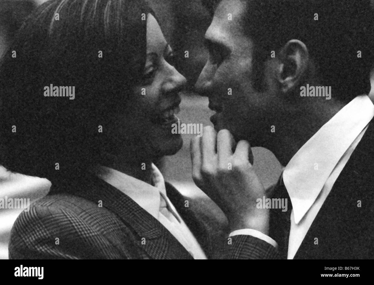 Woman caressing man Black and White Stock Photos & Images - Alamy
