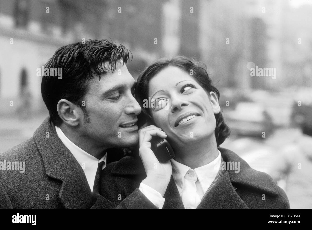 Man caressing woman Black and White Stock Photos & Images - Alamy