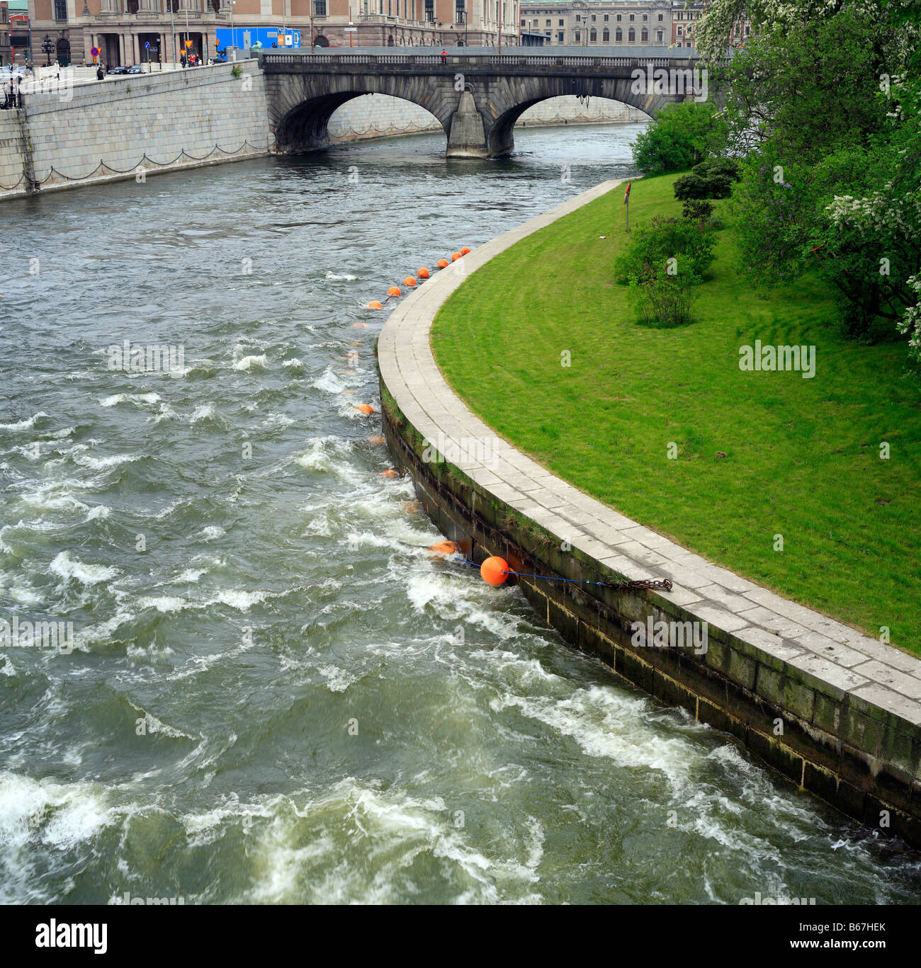 Norrbro, neoclassical bridge by Erik Palmstedt, Stockholm, Sweden Stock ...