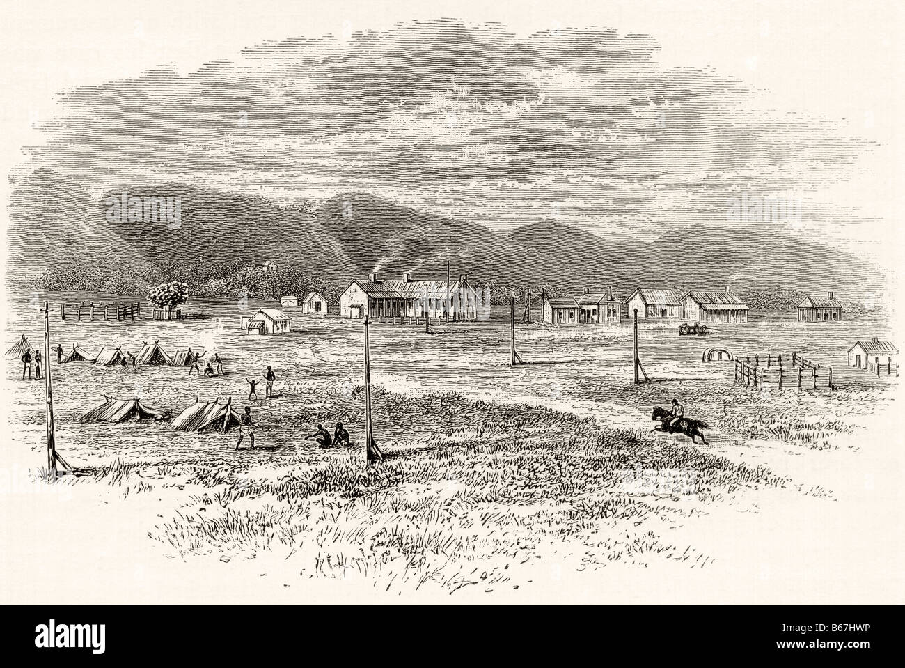 Peake Overland Telegraph Station, South Australia, circa.1880 Stock ...