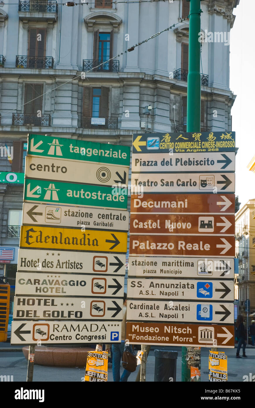 Signs at Piazza Garibaldi square in central Naples Italy Europe Stock ...