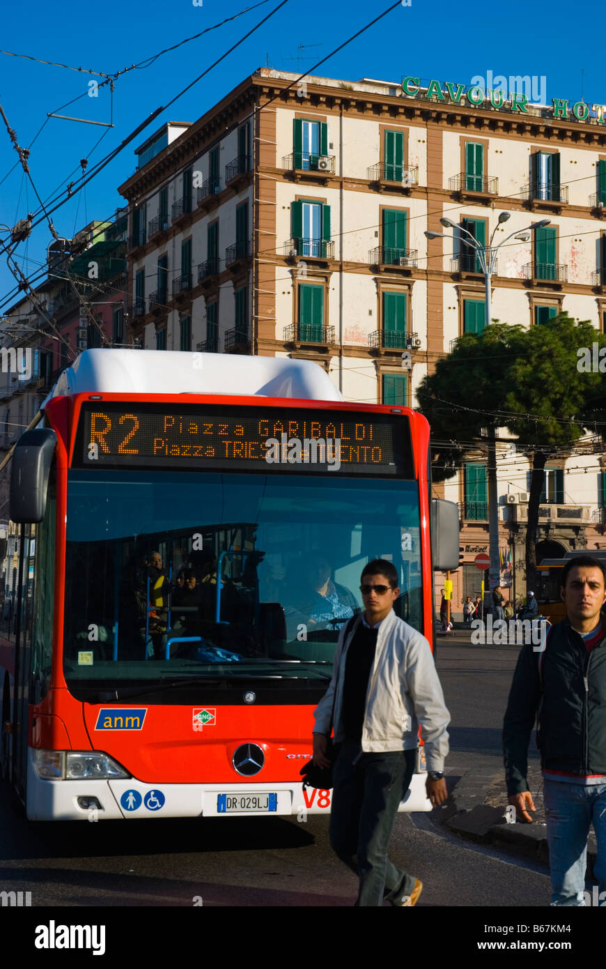 Bus at Piazza Garibaldi square in central Naples Italy Europe Stock ...