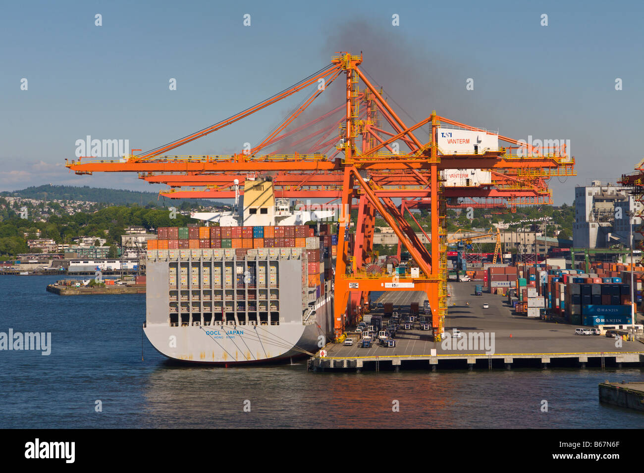 Port of Vancouver and loaded container ship Vancouver "British Columbia ...