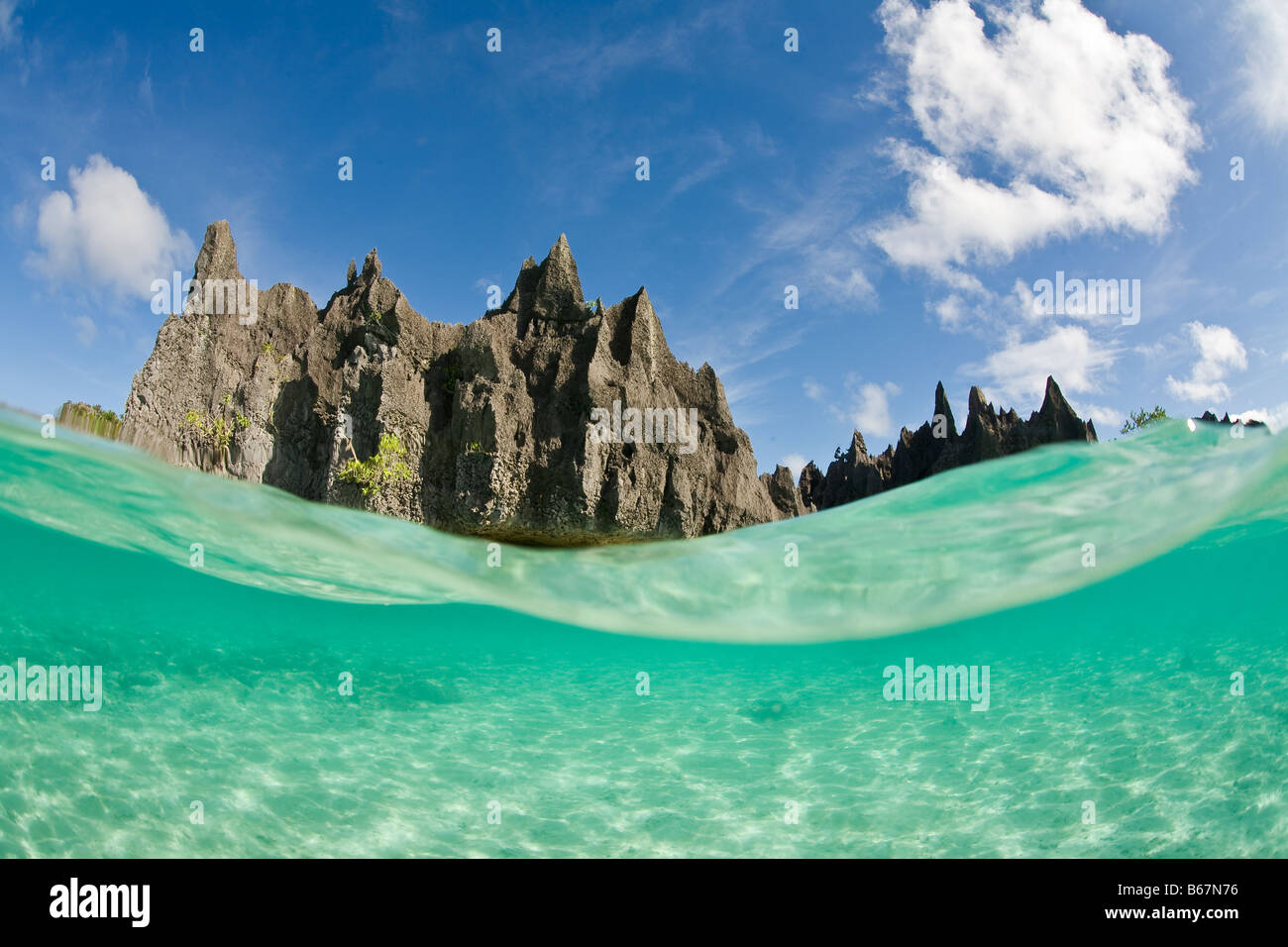 Limestone Rocks near Misool Raja Ampat West Papua Indonesia Stock Photo ...