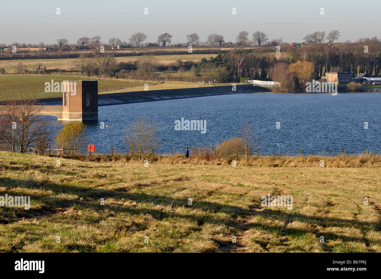 The Dam and Valve Tower, Pitsford Water, Northamptonshire, England, UK ...