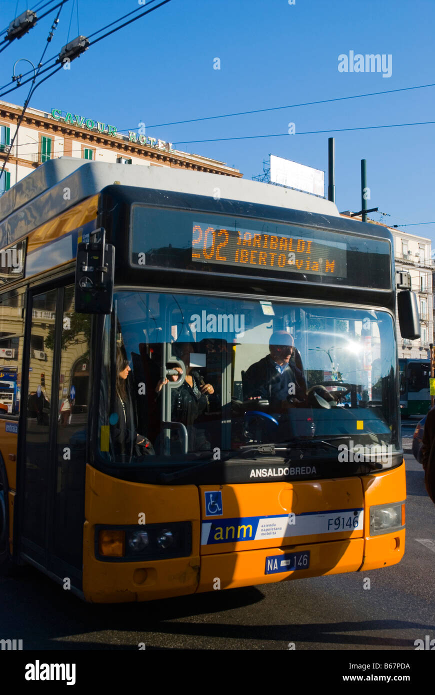 Bus at Piazza Garibaldi square in central Naples Italy Europe Stock ...