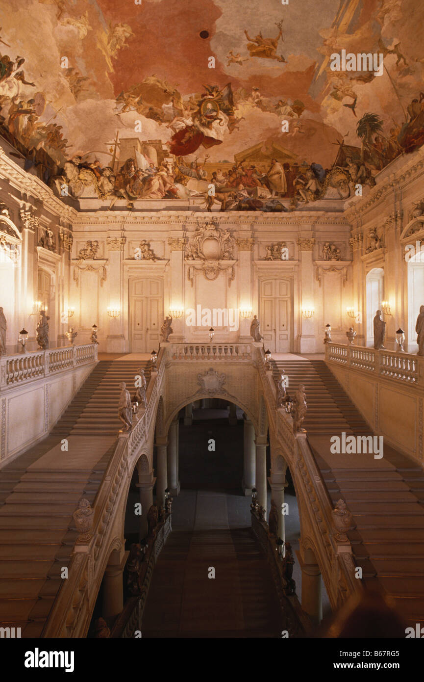 Ceiling Fresco from Tiepolo, Grand Staircase, Wurzburg Residence ...