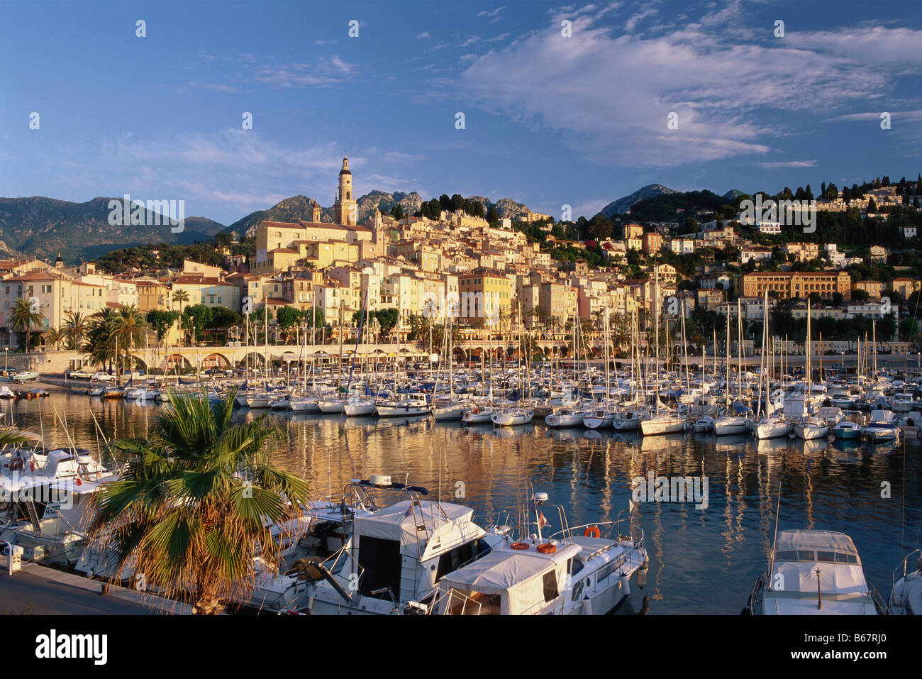 Menton harbour and old town, Cote D'Azur, Provence, France Stock Photo ...
