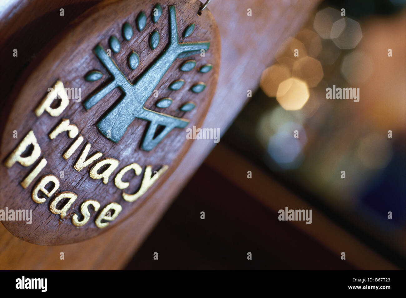 A sign showing privacy please, Hotel Banyan Tree Spa, Holiday, Bangkok ...