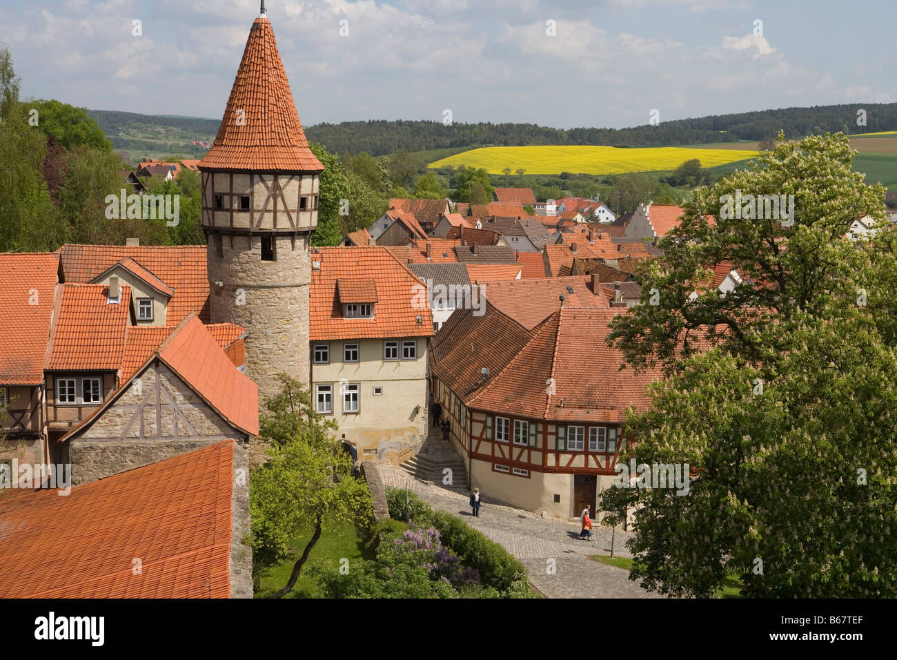 Kirchenburg Church Castle, Ostheim, Rhoen, Bavaria, Germany Stock Photo ...
