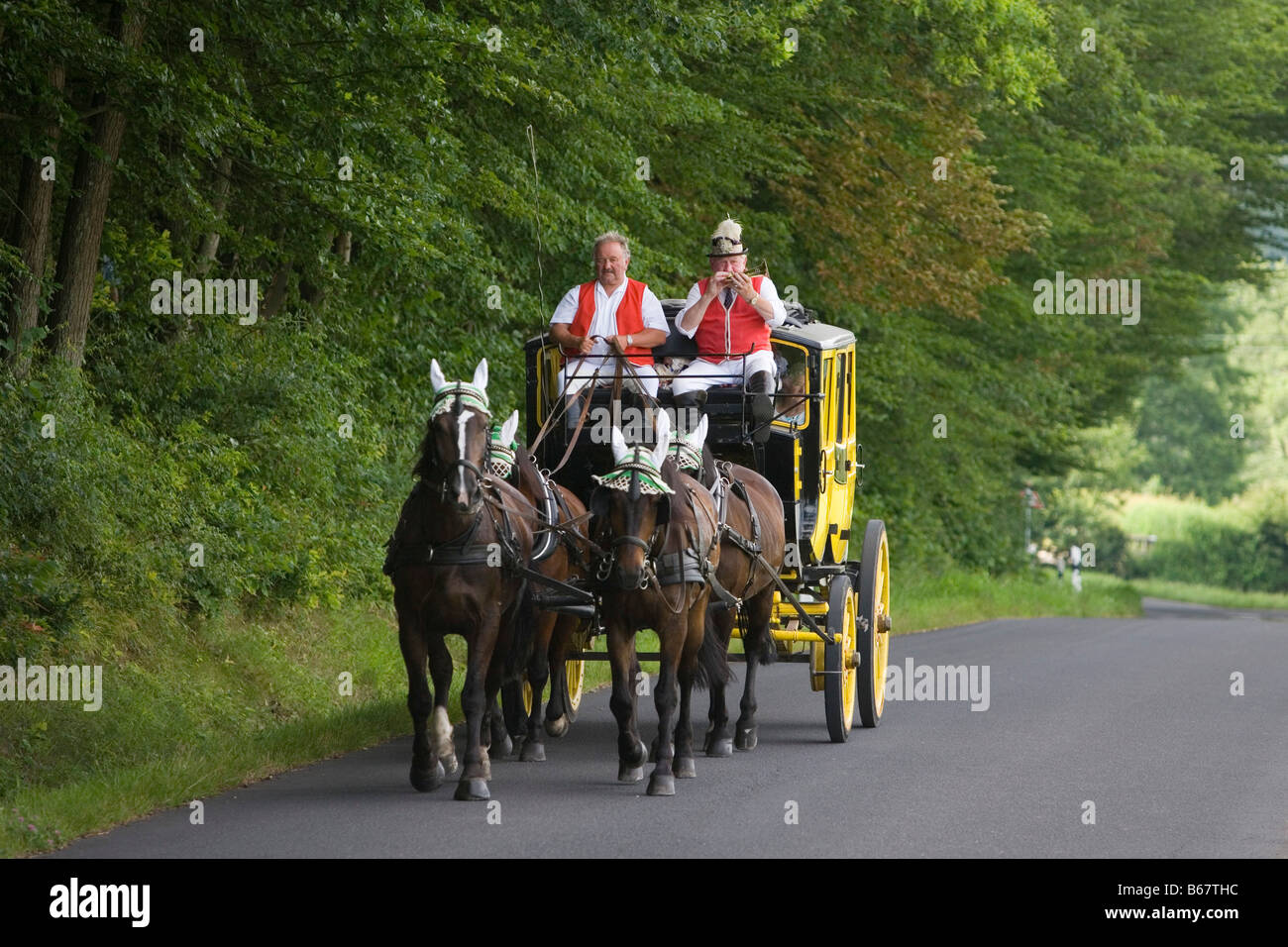 Postkutsche Post Horse Carriage, Near Bad Kissingen, Rhoen, Bavaria ...