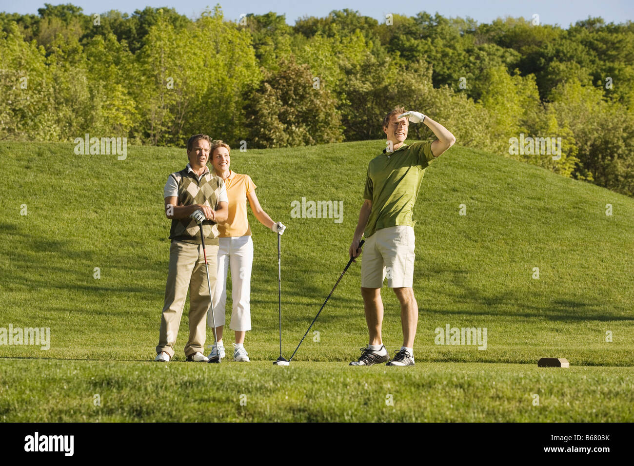 Group of People Golfing Stock Photo - Alamy