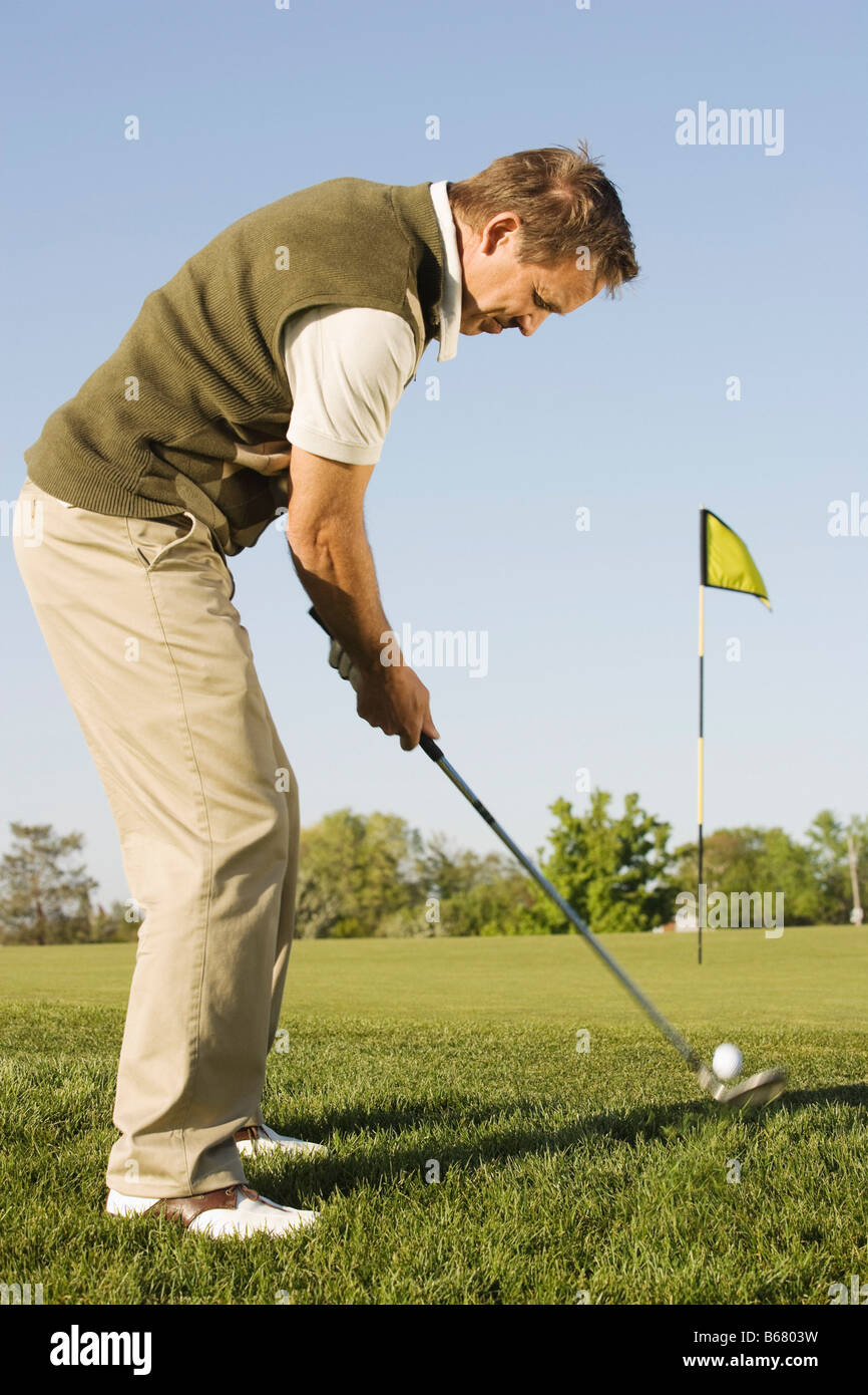Man Playing Golf Stock Photo - Alamy