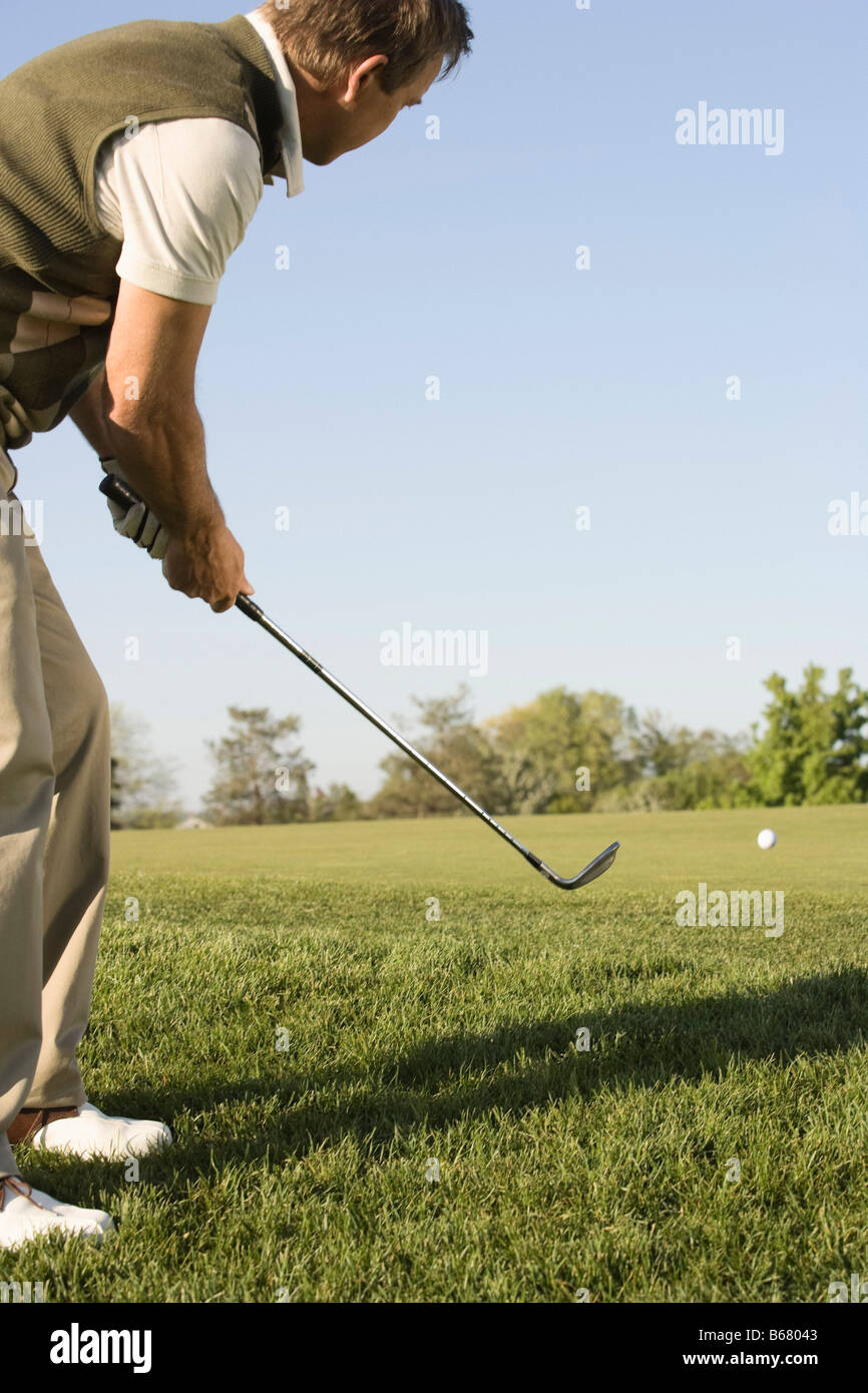 Man Playing Golf Stock Photo - Alamy