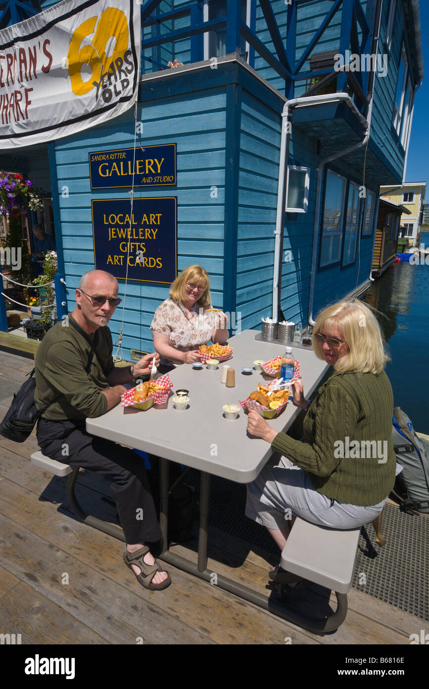 People eating Fish and Chips "Fishermans Wharf" Victoria "Vancouver ...