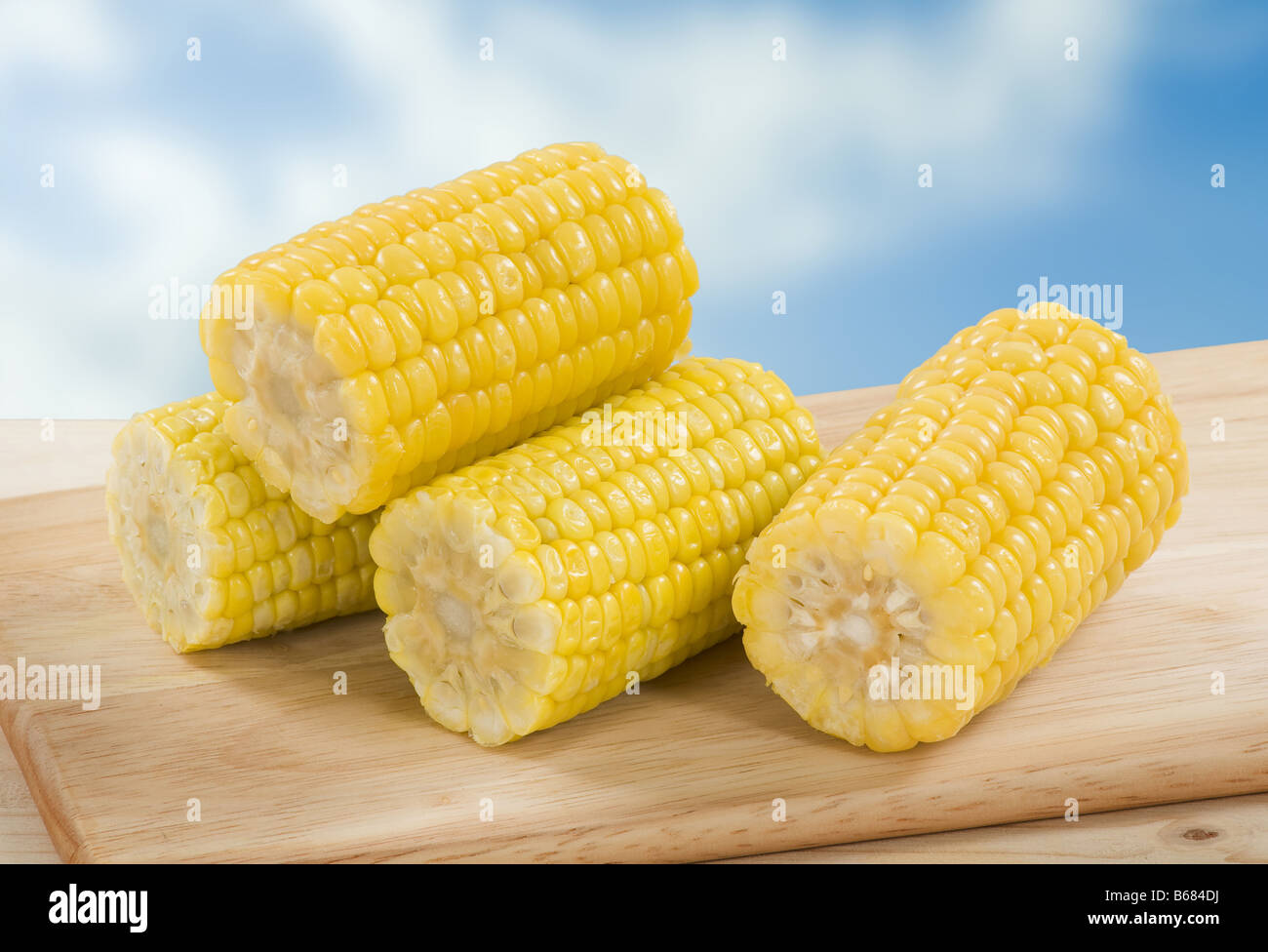 Boiled Sweet Corn Stock Photo - Alamy