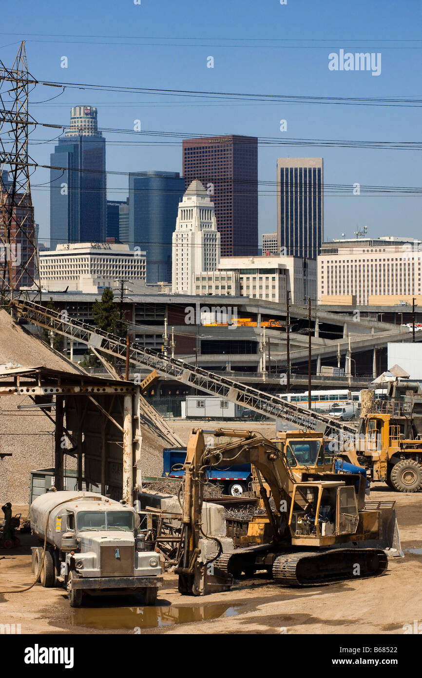 View of Los Angeles with Freeway and Construction Stock Photo - Alamy