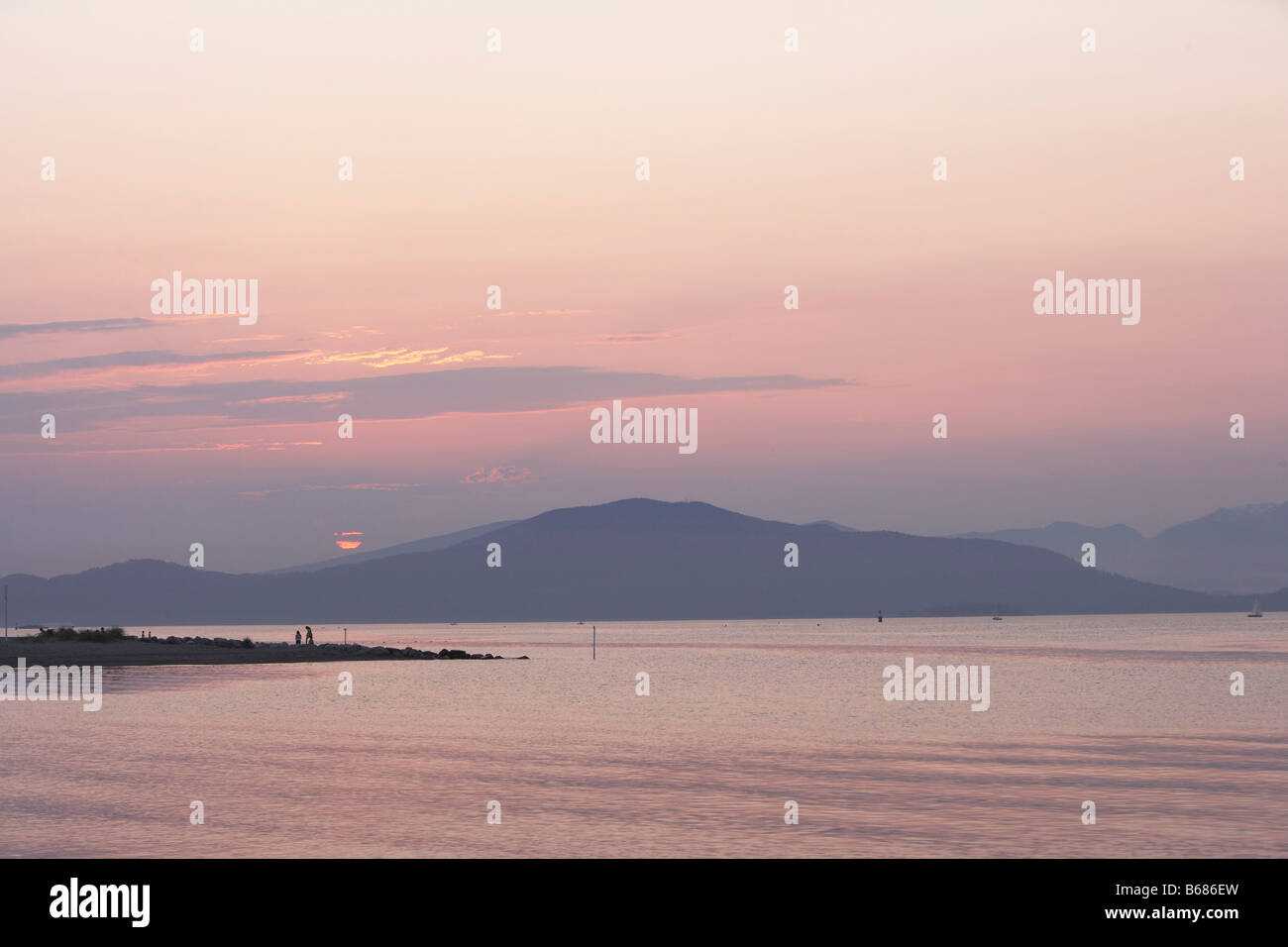 Sunset over English Bay, Vancouver, British Columbia, Canada Stock ...