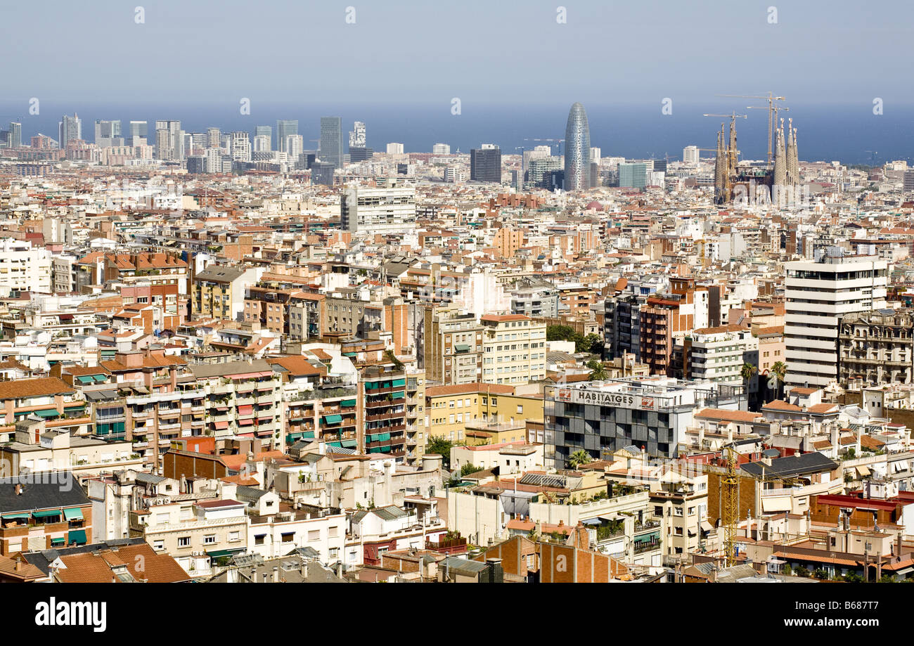 barcelona cityscape. overview Stock Photo - Alamy