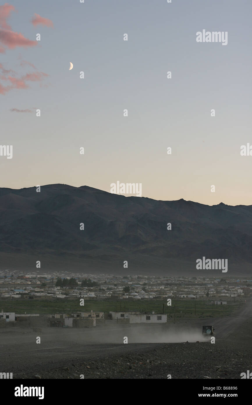 Mongolian village in the dusk Stock Photo - Alamy