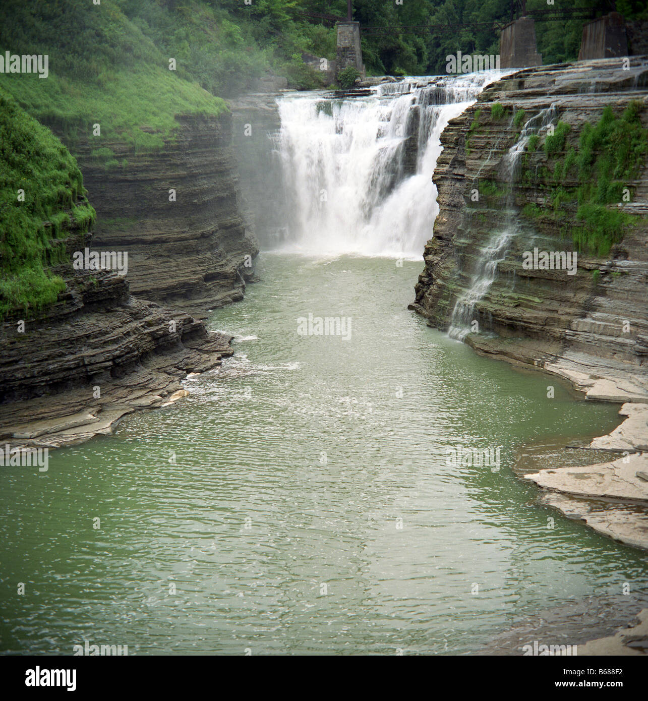 New York State waterfall cascade beauty in nature river forest Stock ...