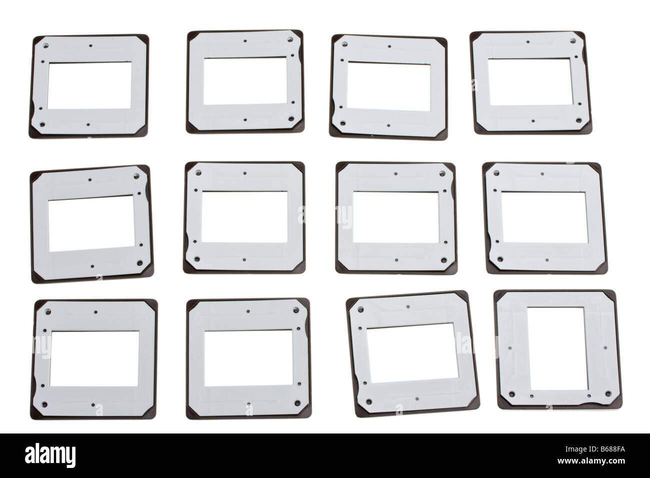 twelve slide frames isolated on white Stock Photo - Alamy