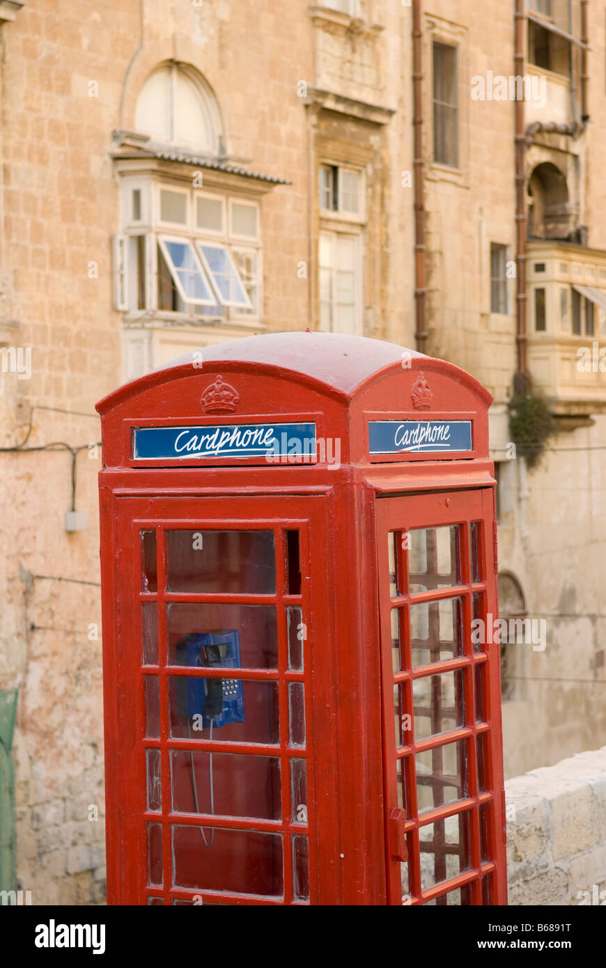 British telephone booth, Valletta Malta Stock Photo - Alamy
