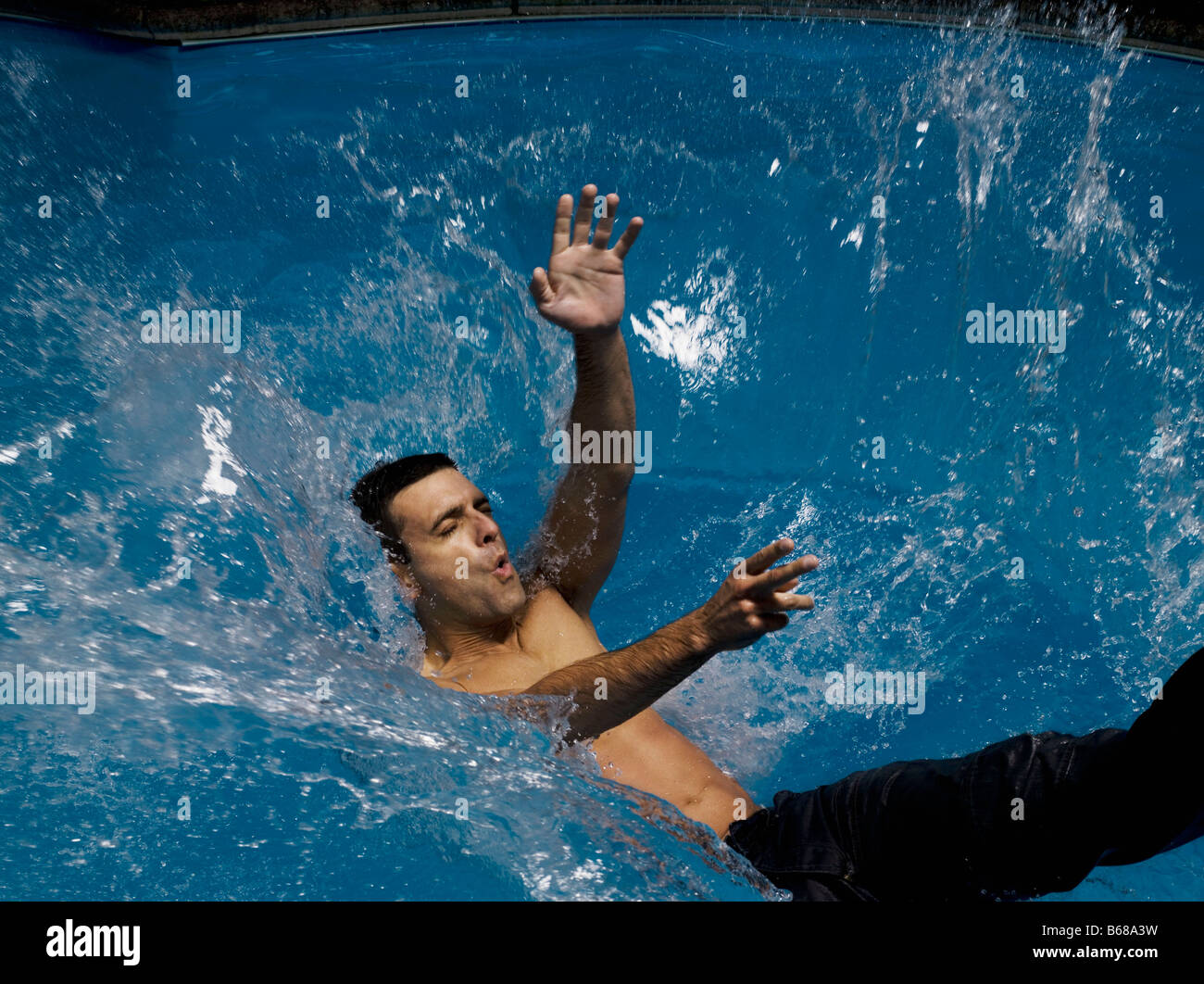 Man falling into water, slow motion Stock Photo - Alamy