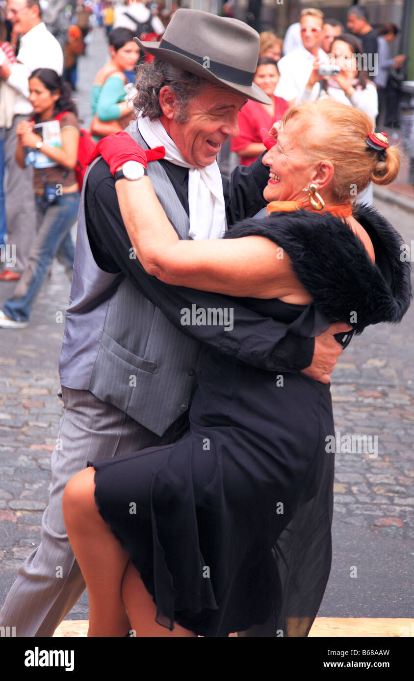 Old tango dancer ("Pochi y Osvaldo") at a street performance in San ...