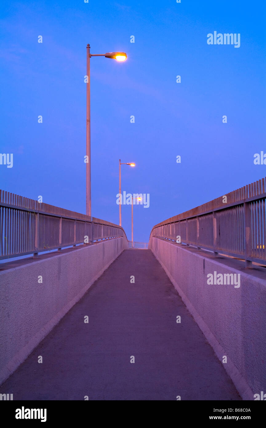 Pedestrian Bridge With Lamp Posts, California, USA Stock Photo - Alamy
