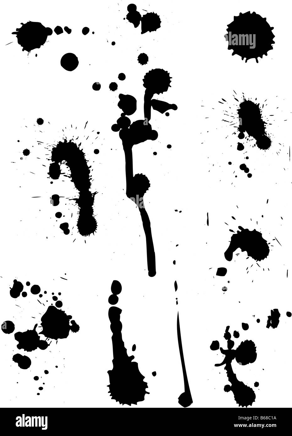 Paint splat splats Black and White Stock Photos & Images - Alamy
