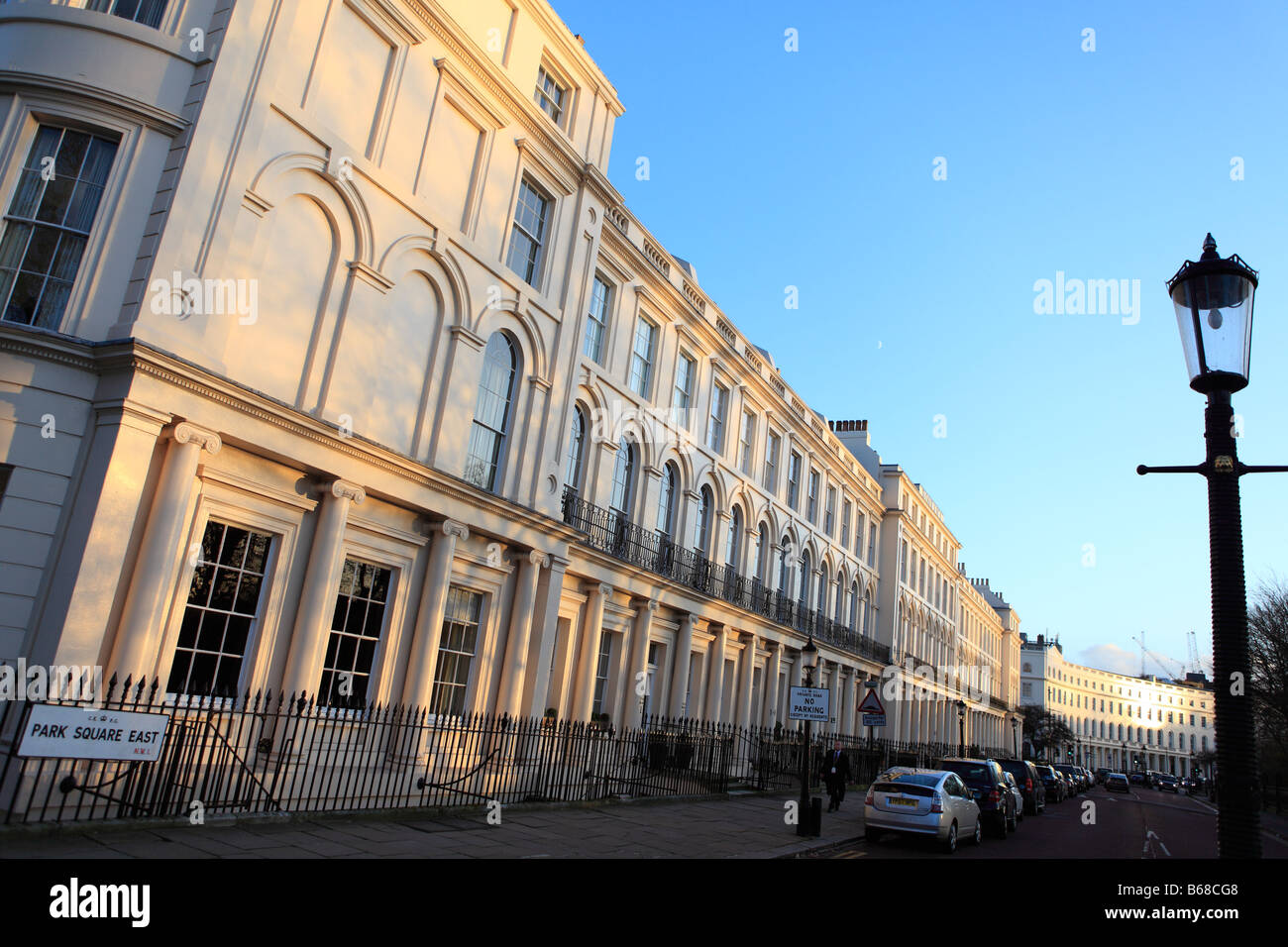 united kingdom london nw1 park square east a row of terraced houses ...