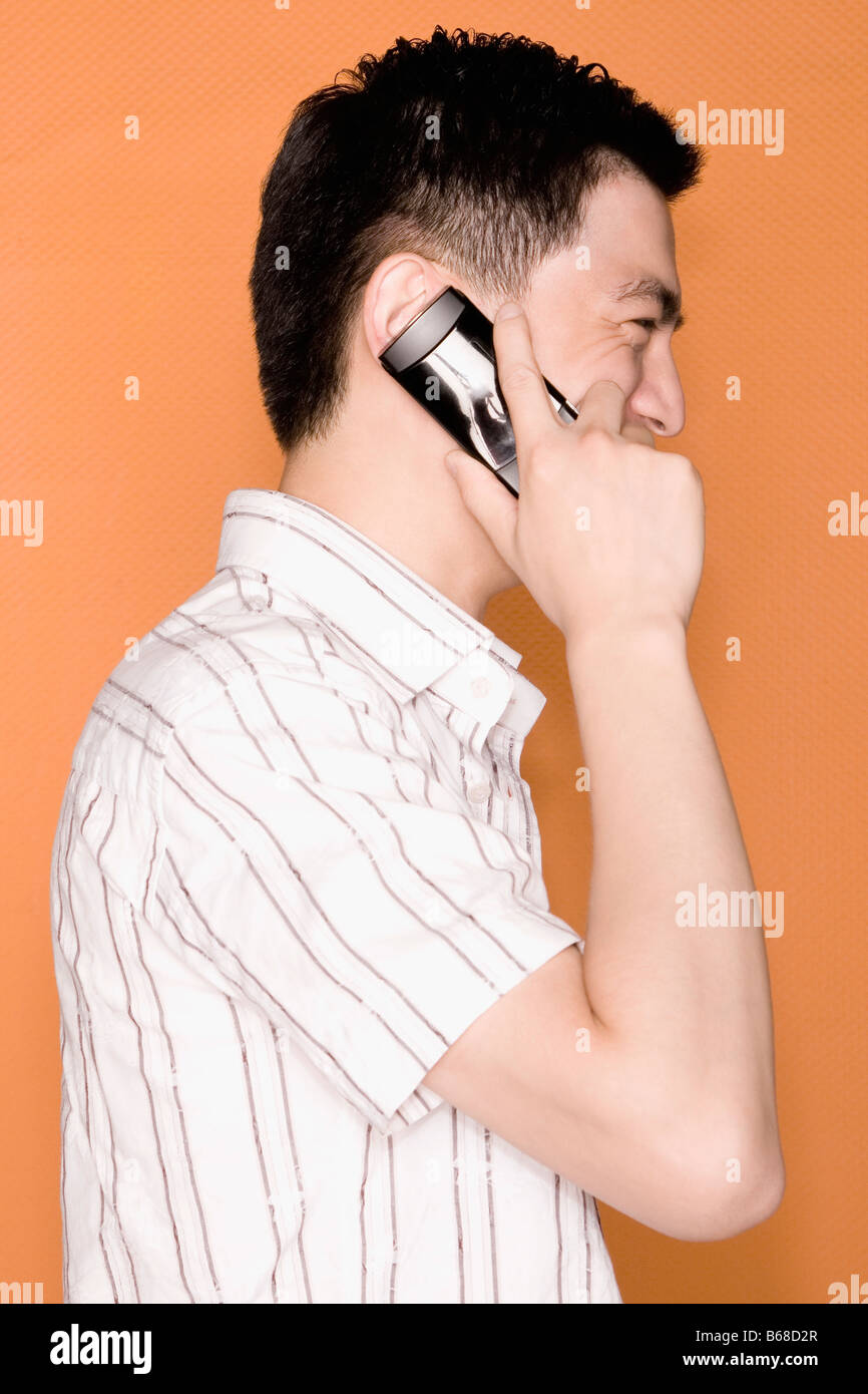 Side profile male office talking hi-res stock photography and images ...