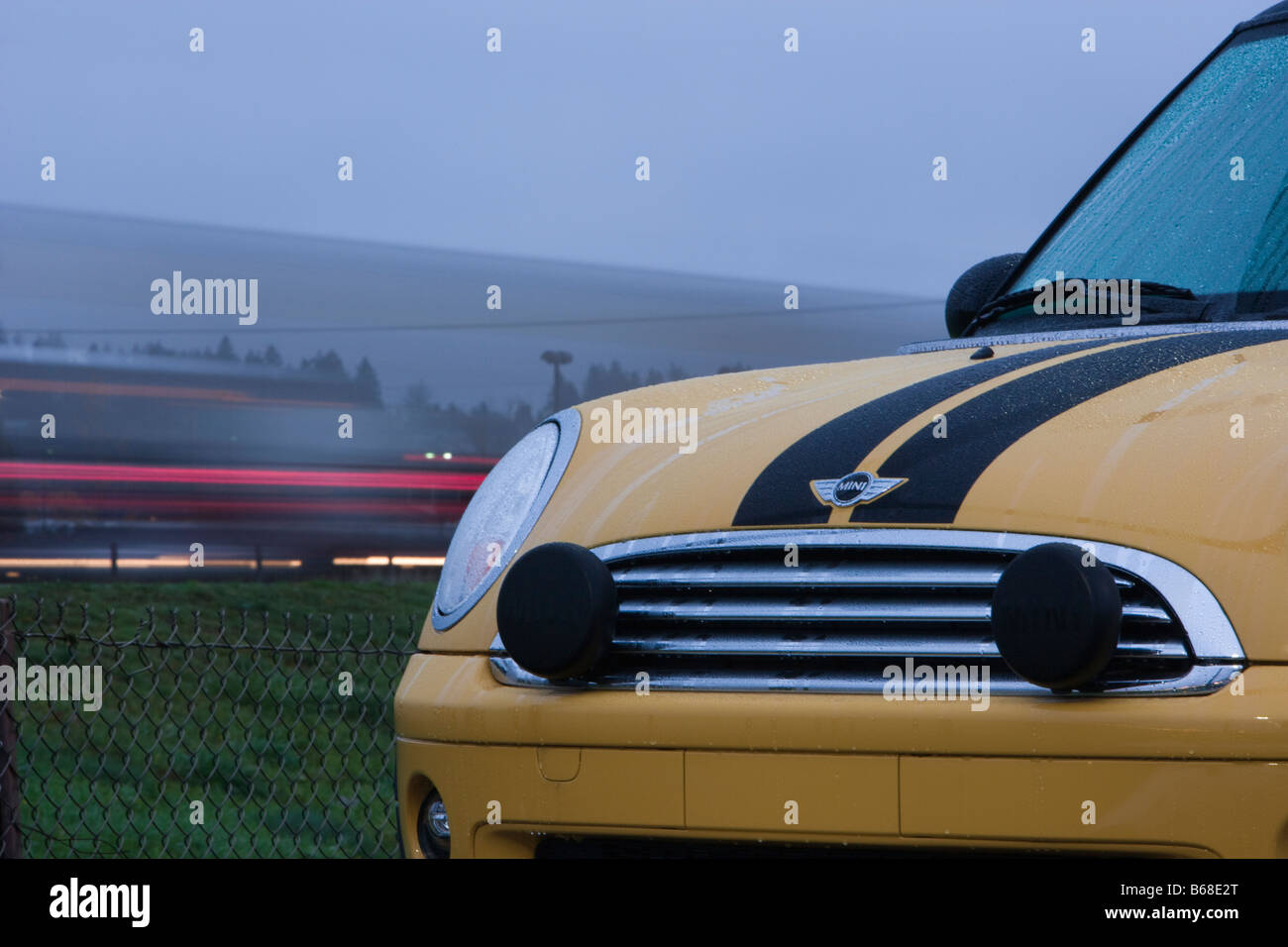 Mini cooper car yellow hi-res stock photography and images - Alamy