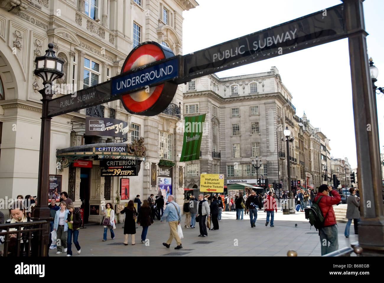 Underground subway entrance at Piccadilly Circus, London Stock Photo - Alamy