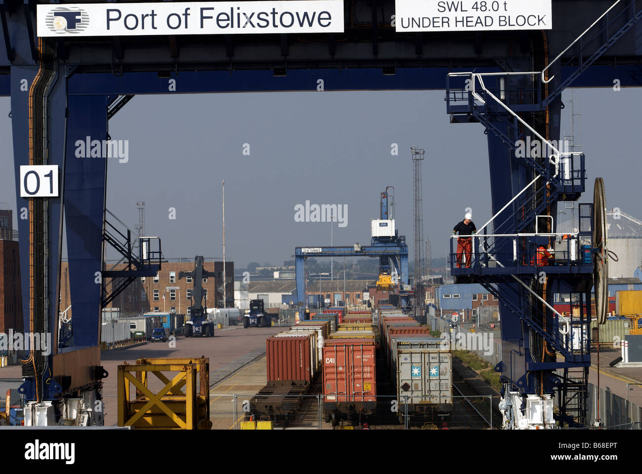Northern rail freight terminal, Port of Felixstowe, Suffolk, UK Stock ...