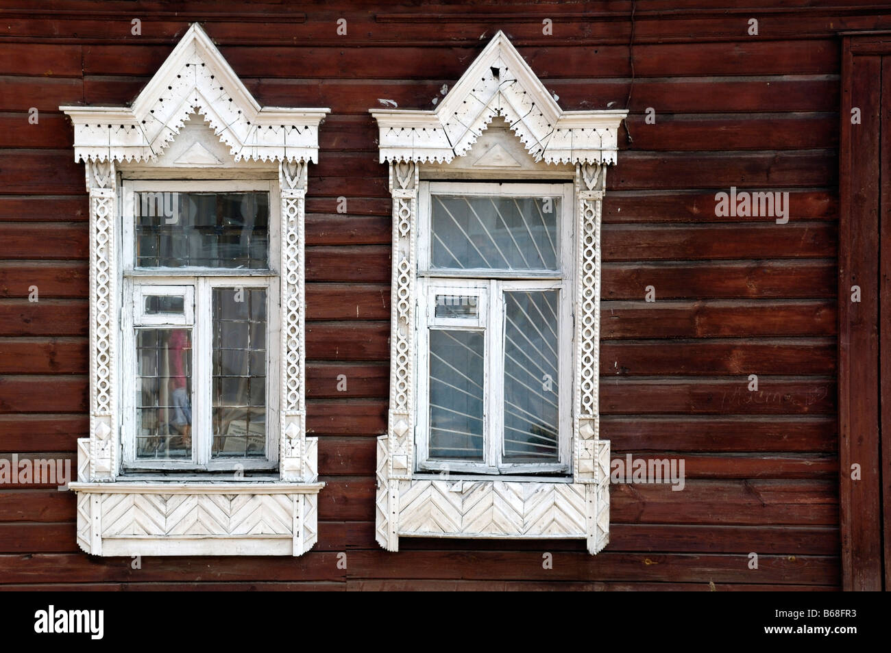 decorative windows, Vladimir, Russia Stock Photo - Alamy