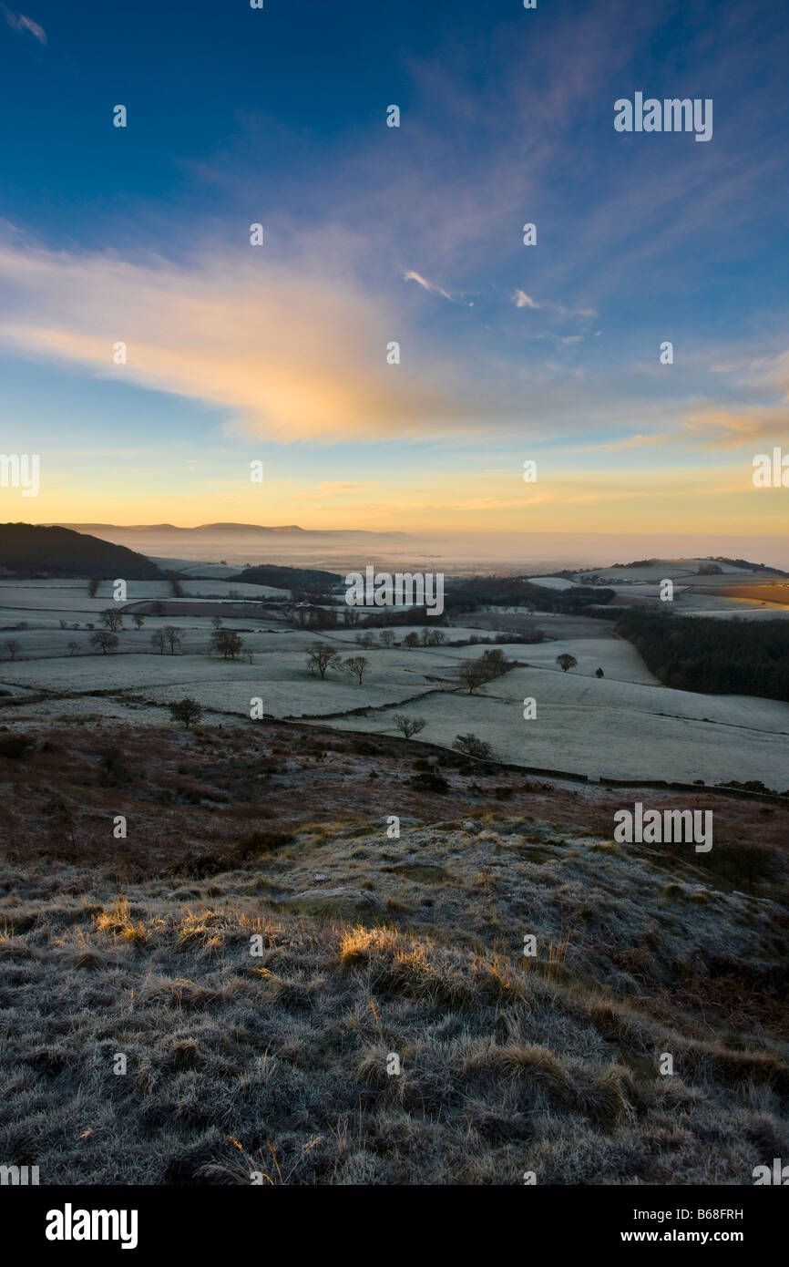 The Cleveland Hills in winter from Great Ayton Moor North York Moors ...
